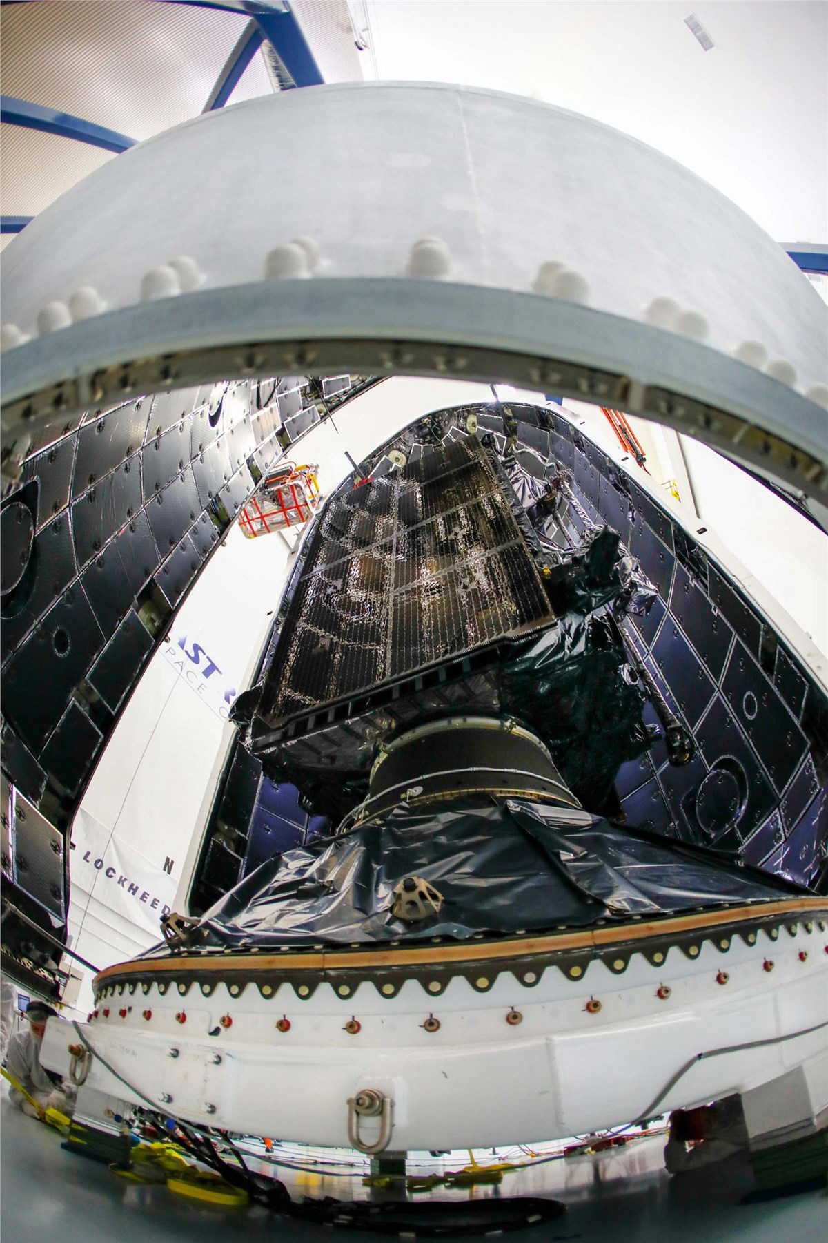 1st LM-Built GPS III Satellite Encapsulated for Dec. 18 Laun